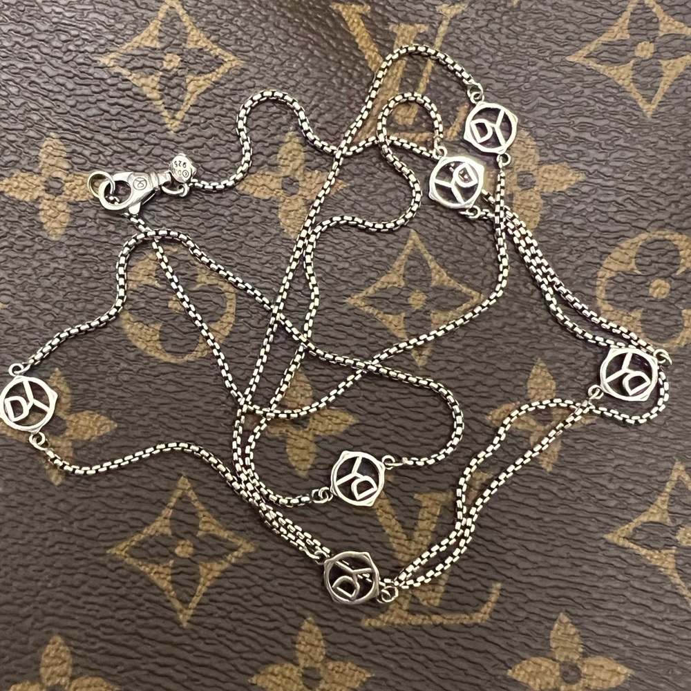 David Yurman Logo Chain In Sterling Silver - Gem